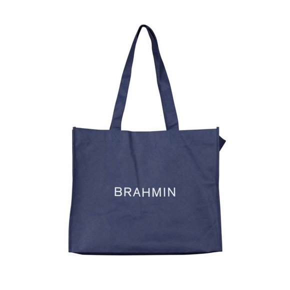 Brahmin | Bags | Brahmin Signature Logo Reusable Blue Shopping Tote ...